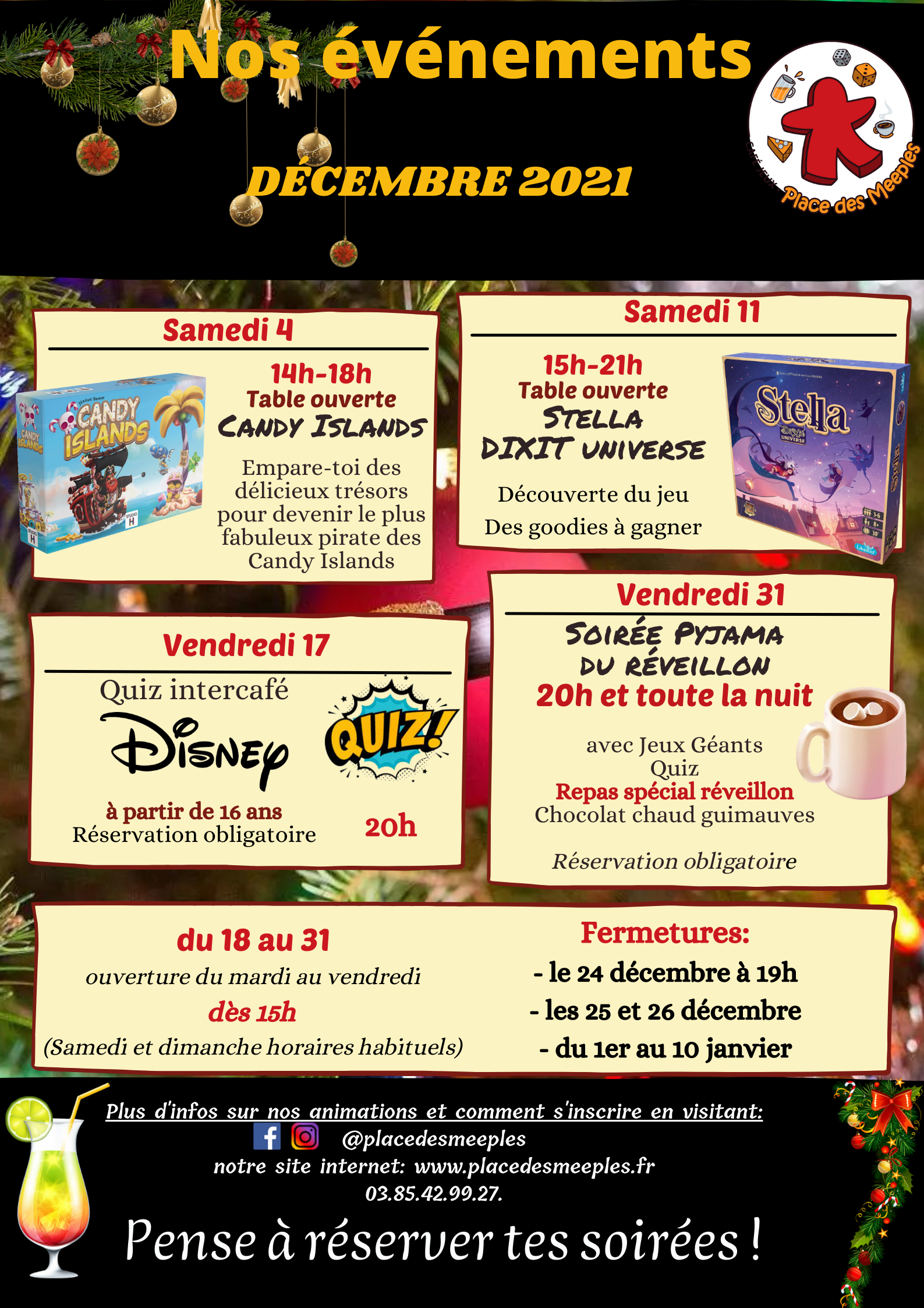 Calendrier animation Décembre 2021 - Place des Meeples